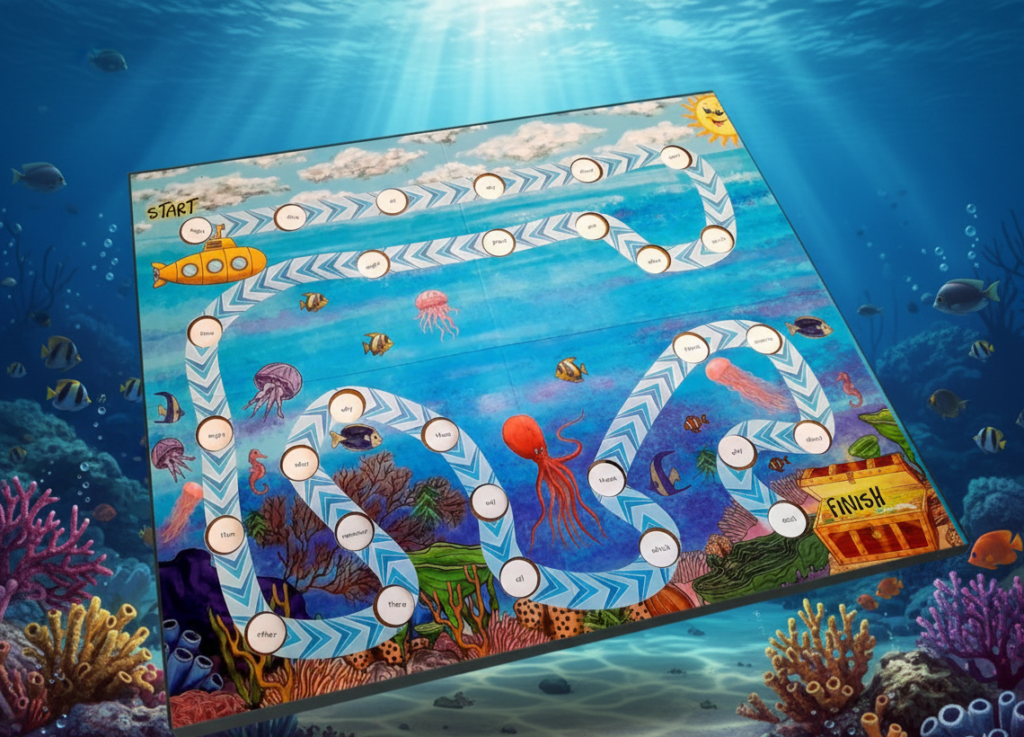 Submarine - Spike's Sight Words Board | Early Literacy Game